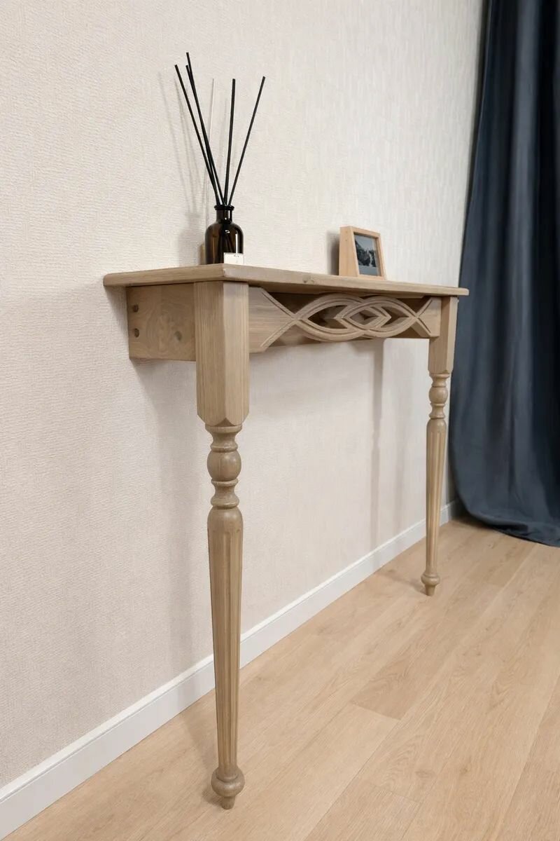 Консольный столик, туалетный столик узкий приставной деревянный 1000х200