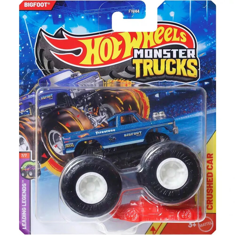 Hot Wheels Monster Trucks монстр-трак (модель BIGFOOT) Синий внедорожник, масштаб 1:64, коллекционная модель