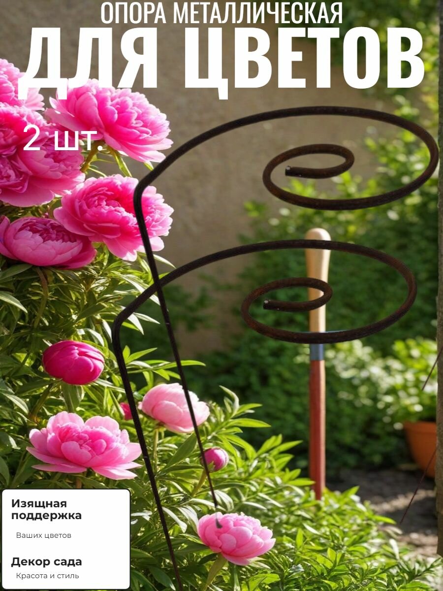 Опоры для растений "Ржавый декор"2 шт, металлические, длина 70 см