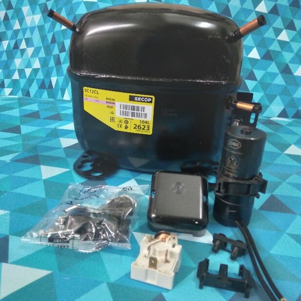 Компрессор SECOP (LBP) (104L2623) SC12CL (R404A/R507, 516Вт/-23.3C*, ASHRAE, 12,87см3)
