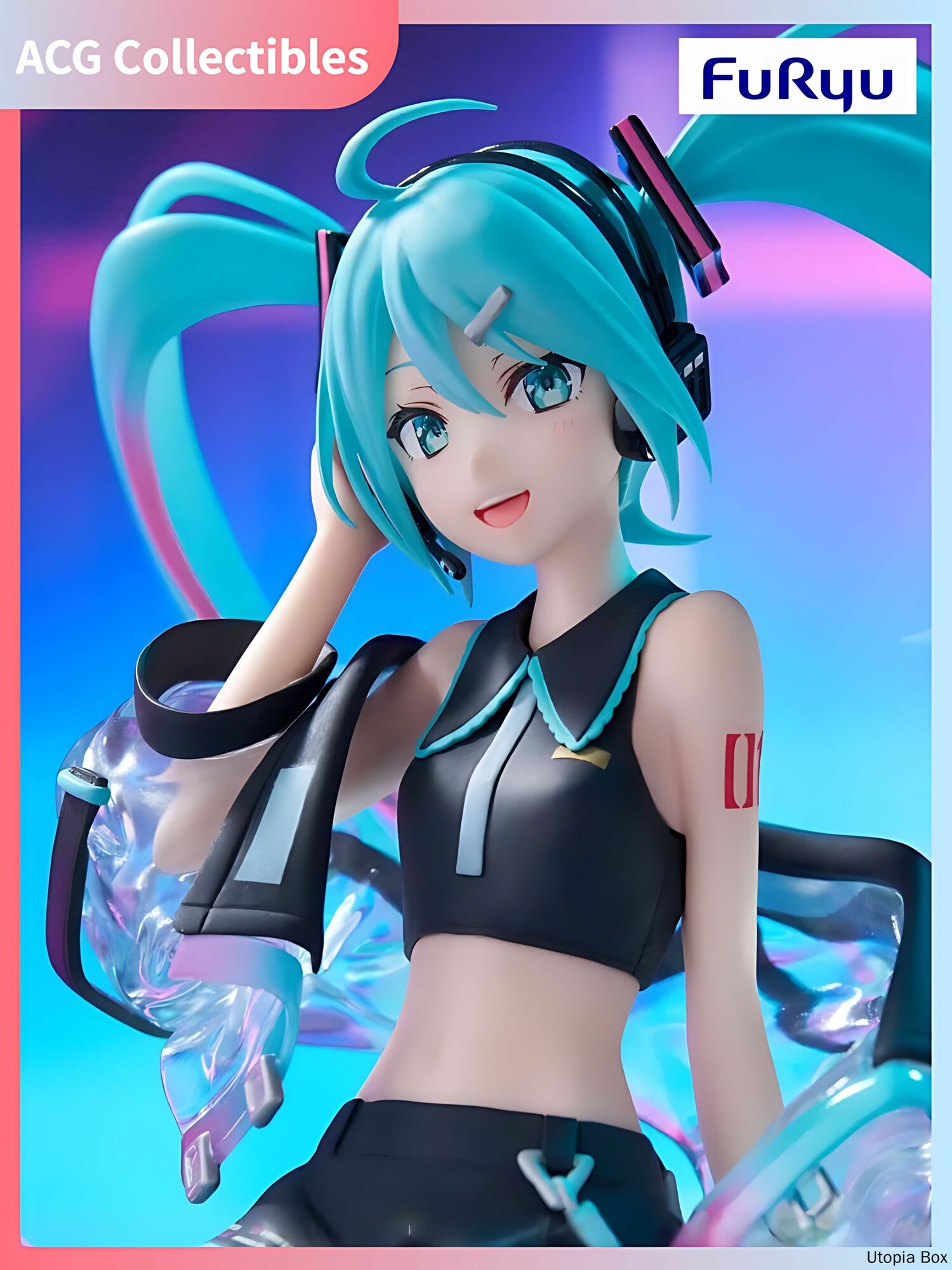 Фигурка FuRyu VOCALOID Хацунэ Мику неоновый кибер-стиль, 16 см, официальная лицензия, высокодетализированная модель