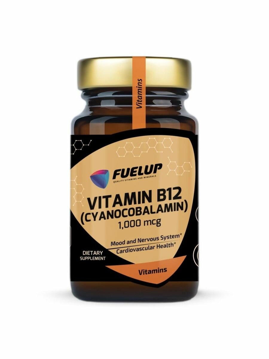 Витамин B12 (цианокобаламин), FuelUP, 1000 мкг, 100 таблеток