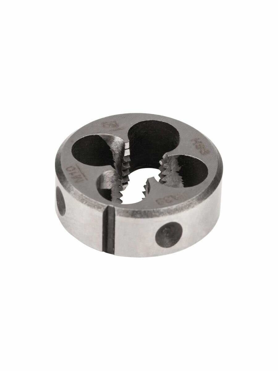 Плашка М10х1.5 мм с поднутрением NORGAU Industrial метрическая, для нарезания резьбы с крупным углом профиля 60, по DIN223, HSS, диаметр 30 мм