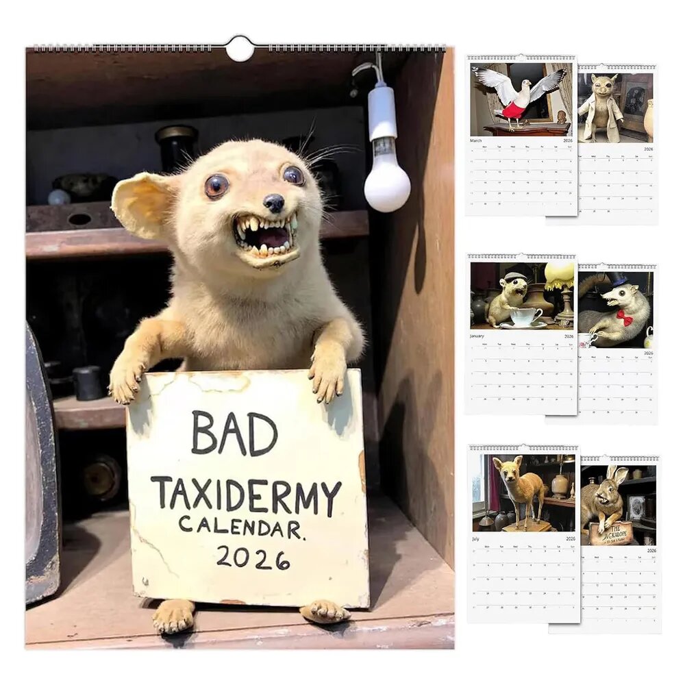 Календарь Настенный 2026 Bad Taxidermy Перекидной Юморной
