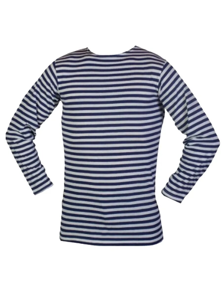 Тельняшка ВМФ хлопчатобумажная, летняя, цвет полоски темно синий, размер 44-46