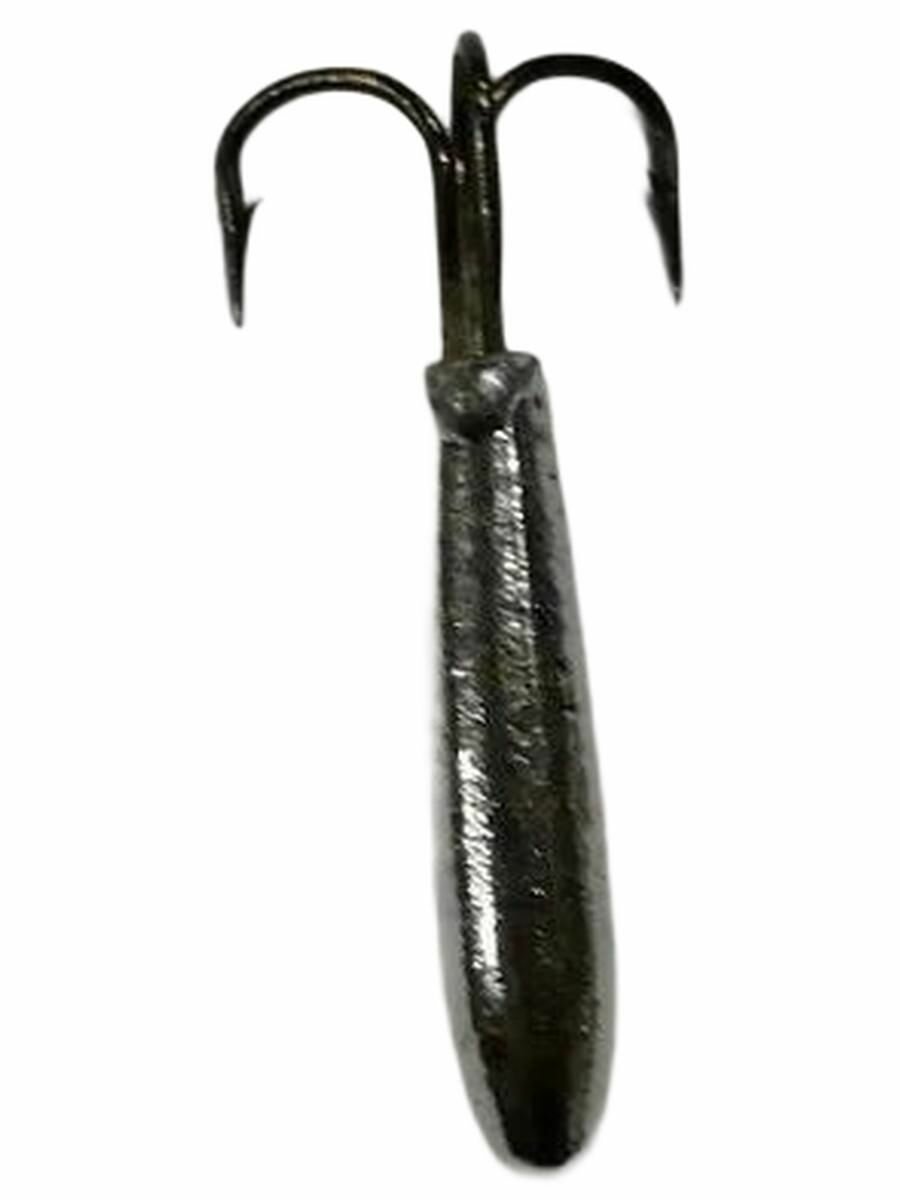 Мормышка вольфрамовая, форма Чертик с отверстием, Цвет: Серебро 5мм 1.8гр 10шт