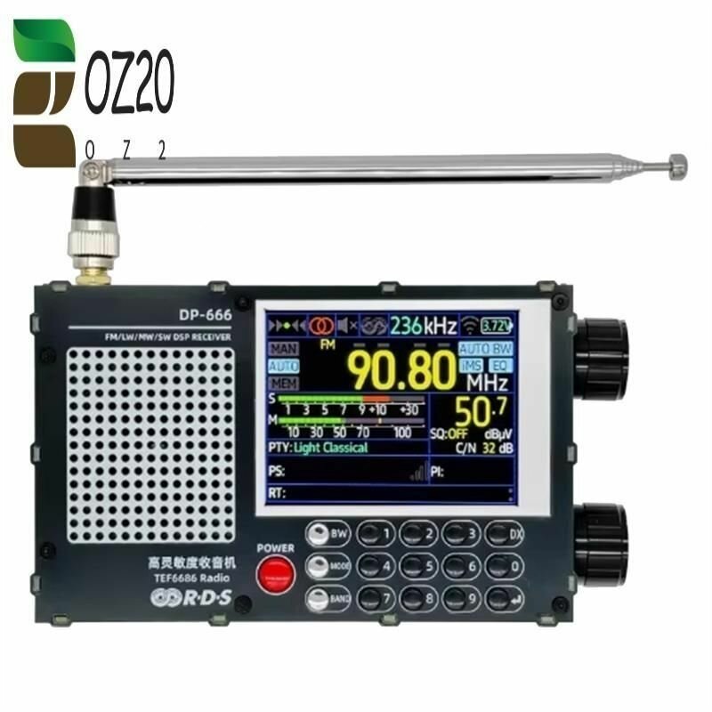 Обновленная модель DP666 TEF6686, эксклюзивный радиоприемник черного цвета полного диапазона N2X Q W T