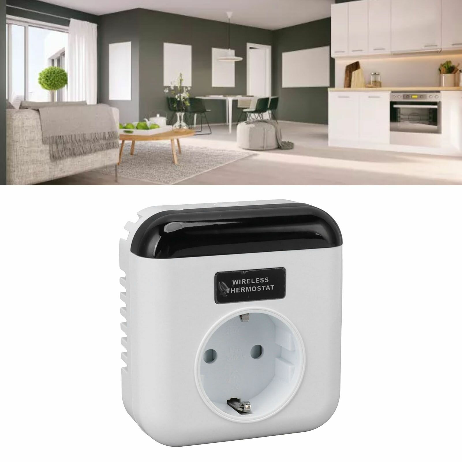 Умный Wi-Fi термостат, вилка и розетка, радиоконтроллер температуры, совместимый с Alexa и Google Assistant (европейские правила, 220 В)