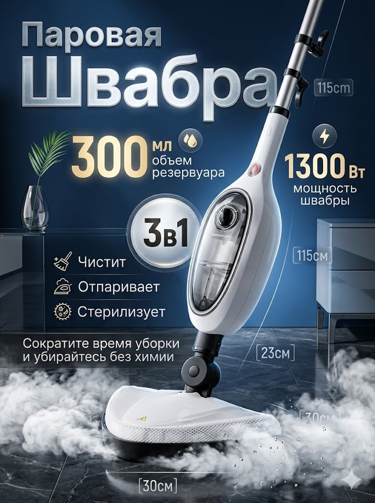 Паровая швабра для пола 10 в 1, пароочиститель, парошвабра, электрошвабра для дома