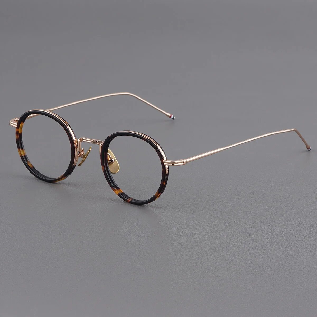 Круглые очки из титана tortoise gold