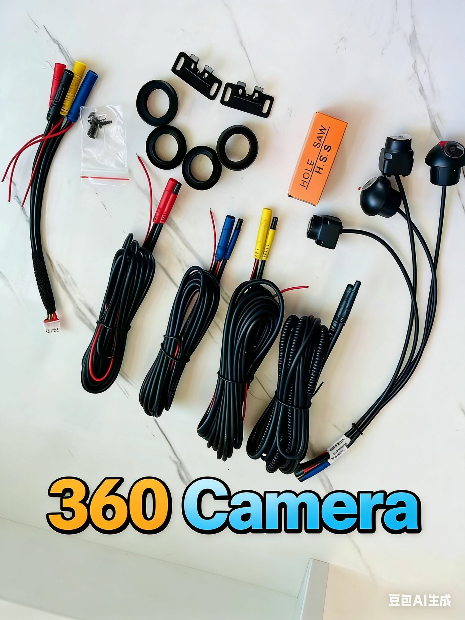 360° автомобильная камера AHD 1080P для Android-магнитолы с панорамным Fisheye 200°, IP68, 4-слойная линза, разъем 12P