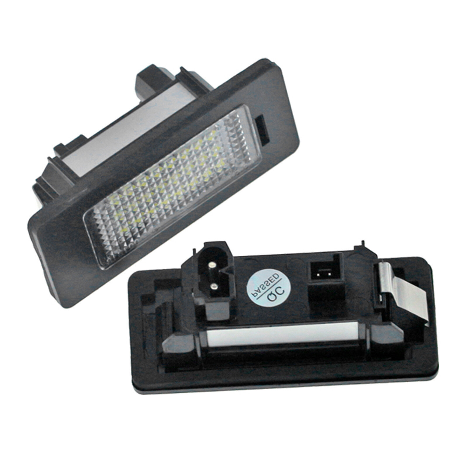 2 шт. Светодиодные лампы для номерного знака, 24 диода, белый свет, замена для BMW серий 1, 3, 5, X