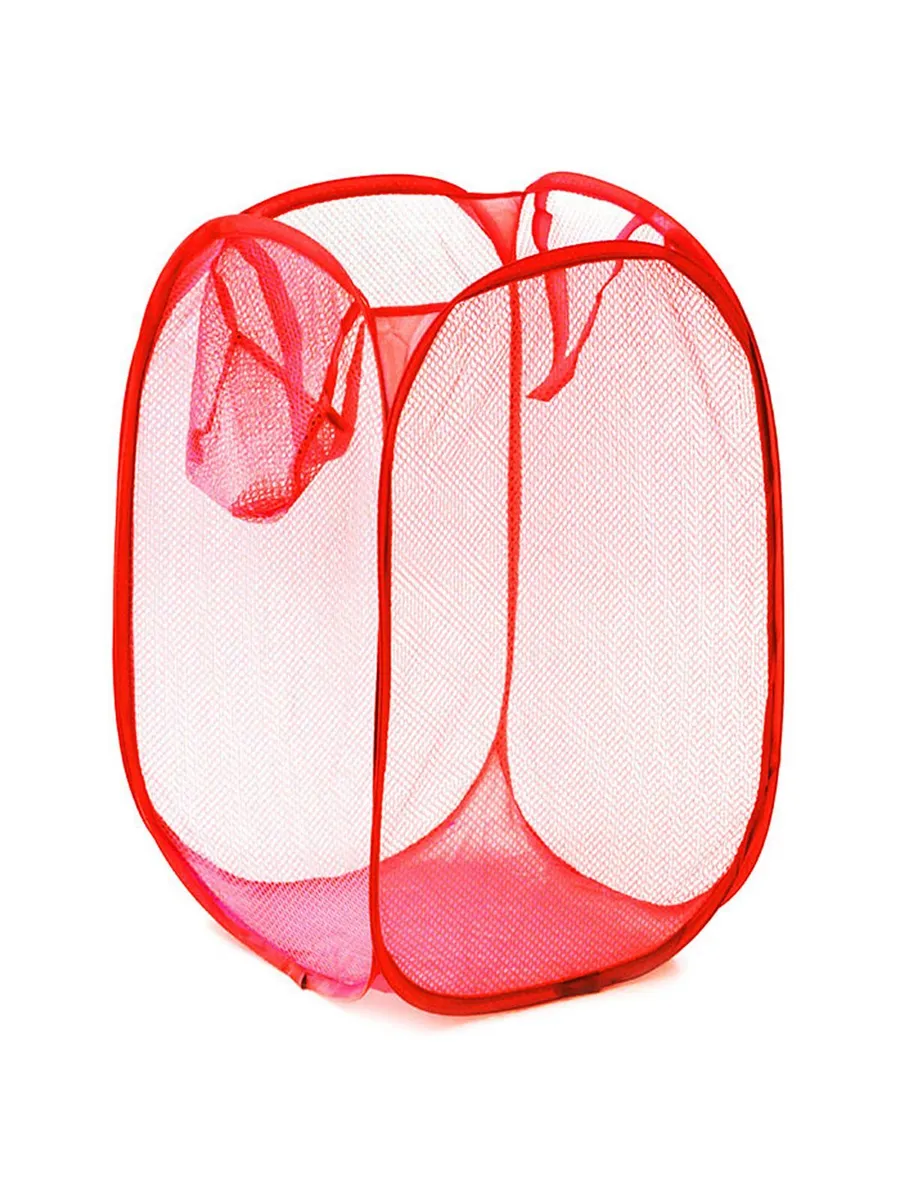 Корзина универсальная, складная сетка для белья и игрушек, красный