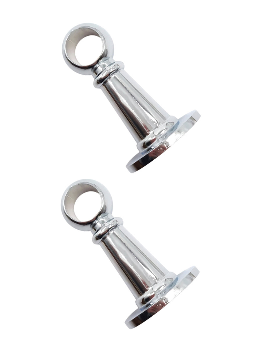 Держатель для рейлинга сквозной большой диаметр 16 мм хром (комплект 2 шт.)