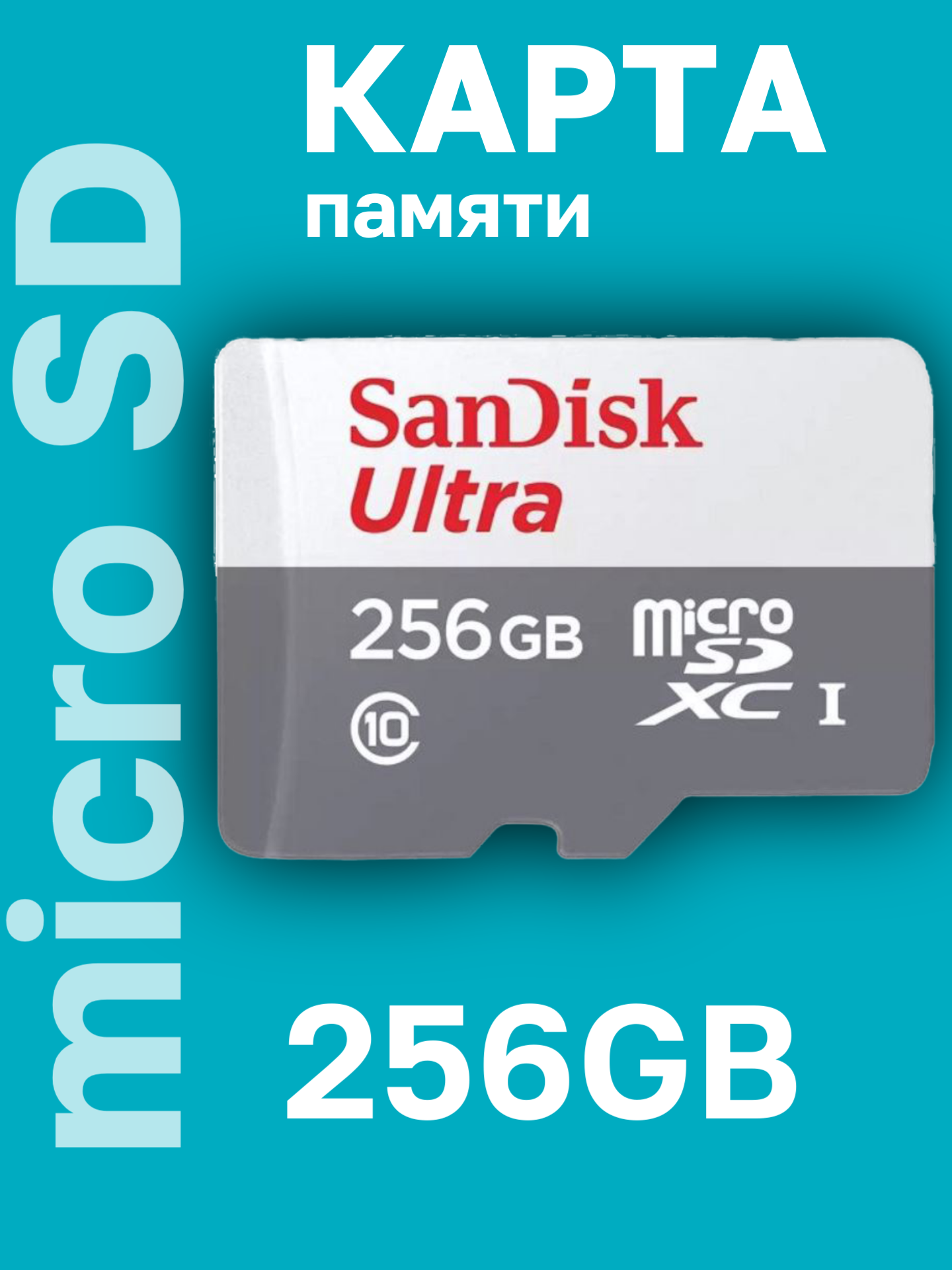 Карта памяти SanDisk Ultra micro SDXC 256GB Class 10 UHS-I (100/10 MB/s)