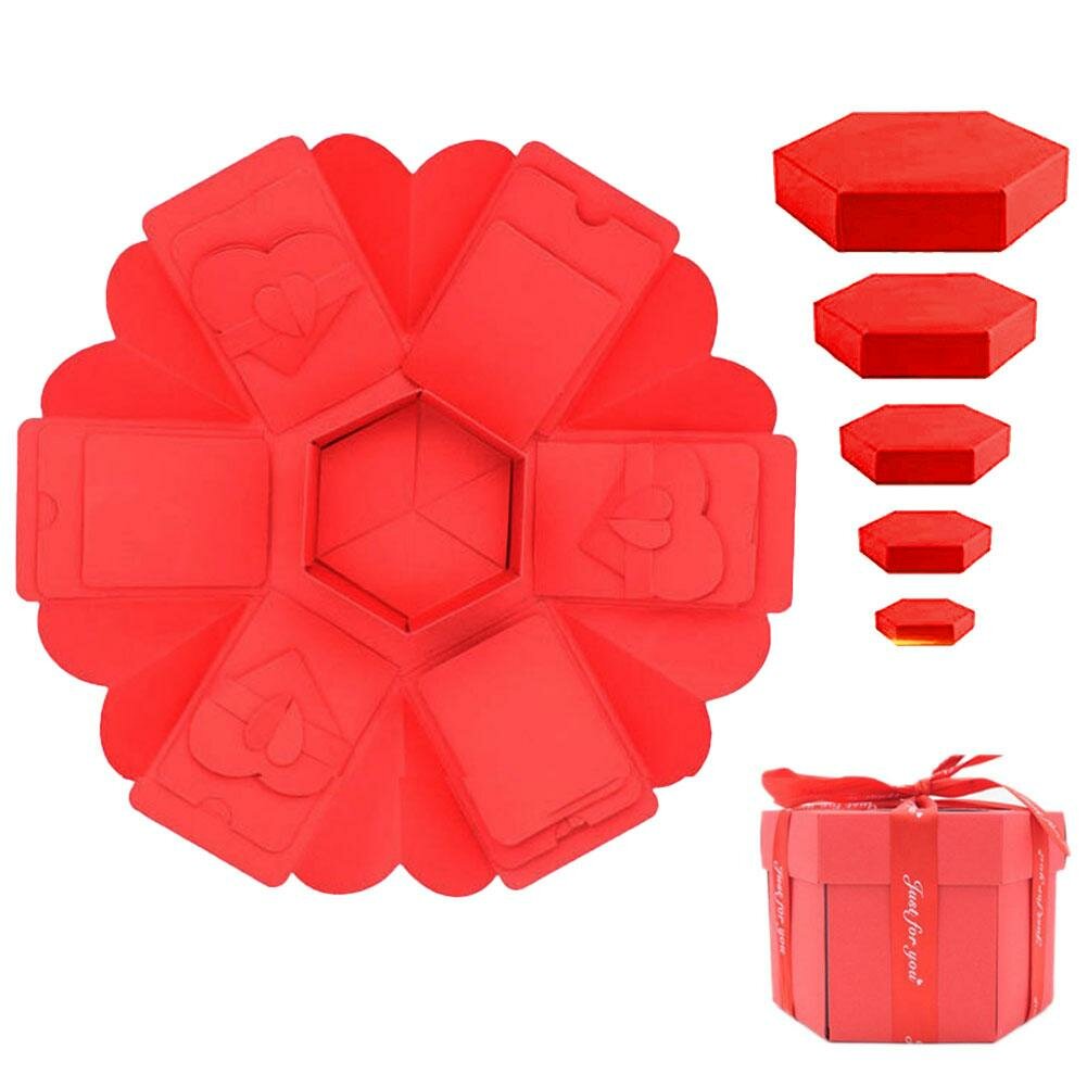 Подарочная коробка распадающаяся 5 шт/ коробка для сюрпризов и сладостей новогодние подарки