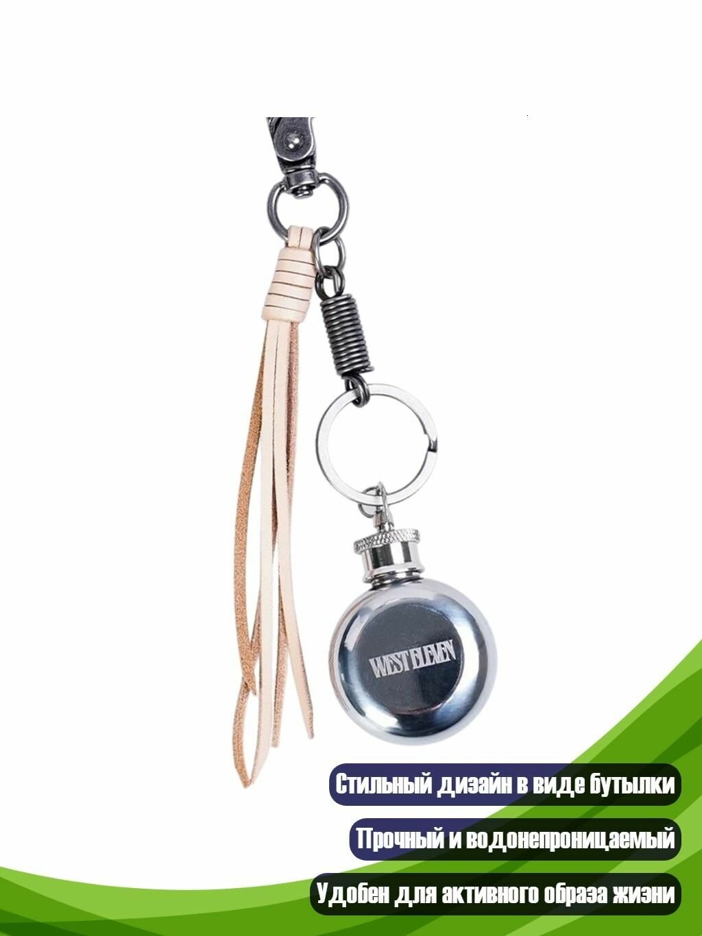 Круглый брелок-фляжка