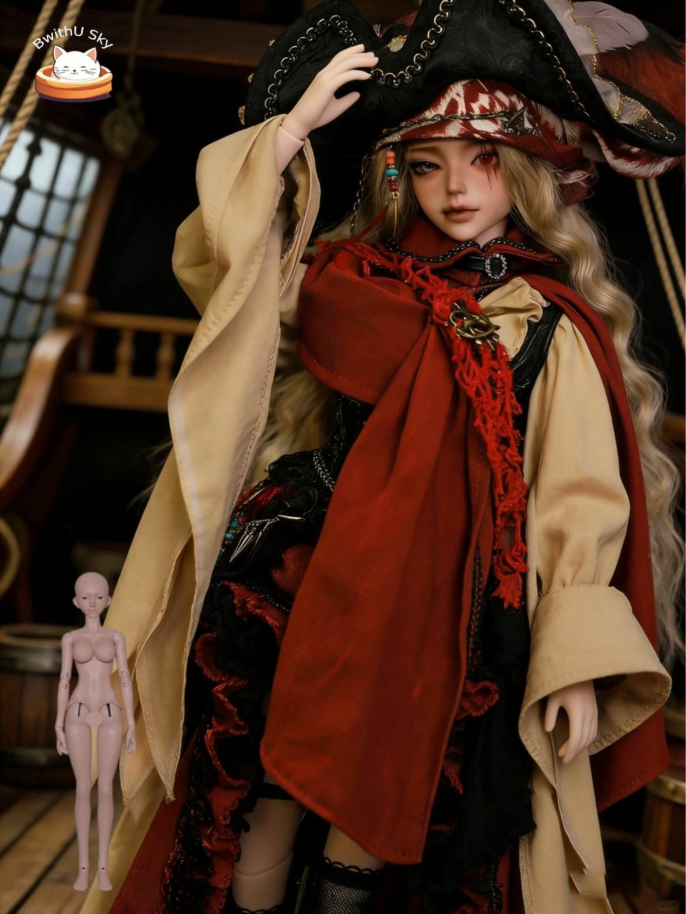 BwithUSky Mrowen 1/4 BJD обнаженная кукла с нормальной кожей, без макияжа, без аксессуаров