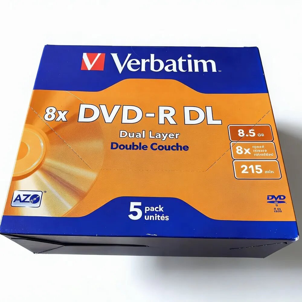5 шт Verbatim AZO DVD-R DL 8.5 ГБ