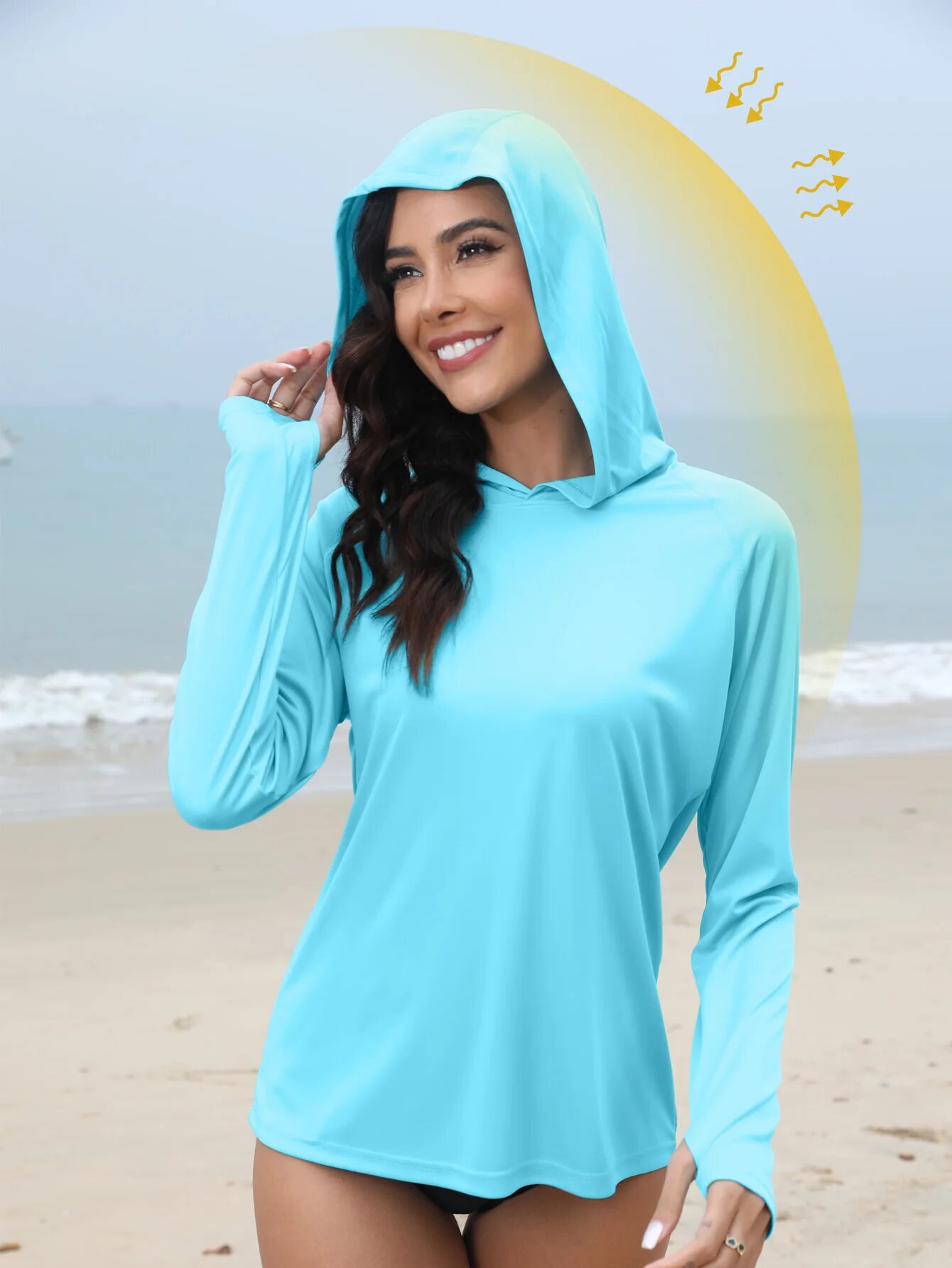Женская толстовка с капюшоном Lake Blue, XL