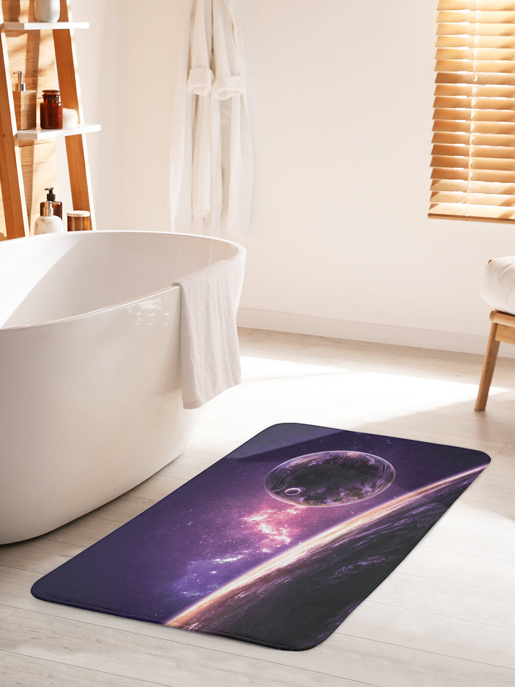 Коврик для ванной комнаты и туалета противоскользящий "Космическое пространство" 60х100 см, JoyArty