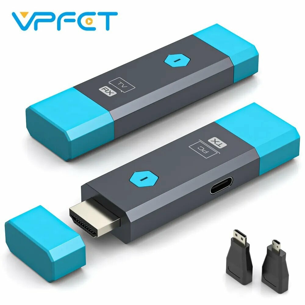 VPFET Беспроводной передатчик и приемник HDMI 328FT/100M Портативный 2,4G+5,8G Поддержка 4K Декодирование 1080P Выход