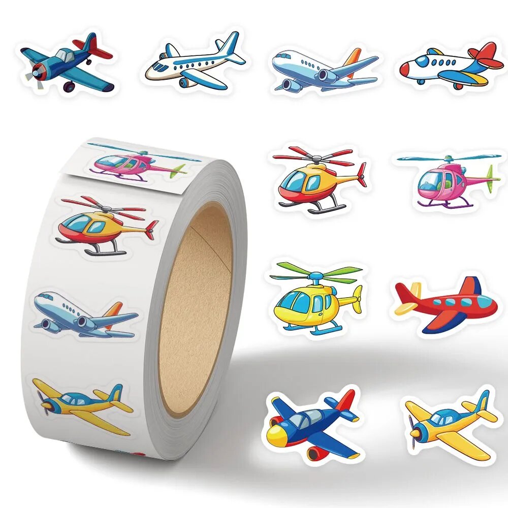 (1 Рулон Из 500 Наклеек) самолет Серия наклеек, предназначенная для свободного декорирования скетчбуков, ноутбуков, автомобилей и т. д, украшение для подарков на день рождения