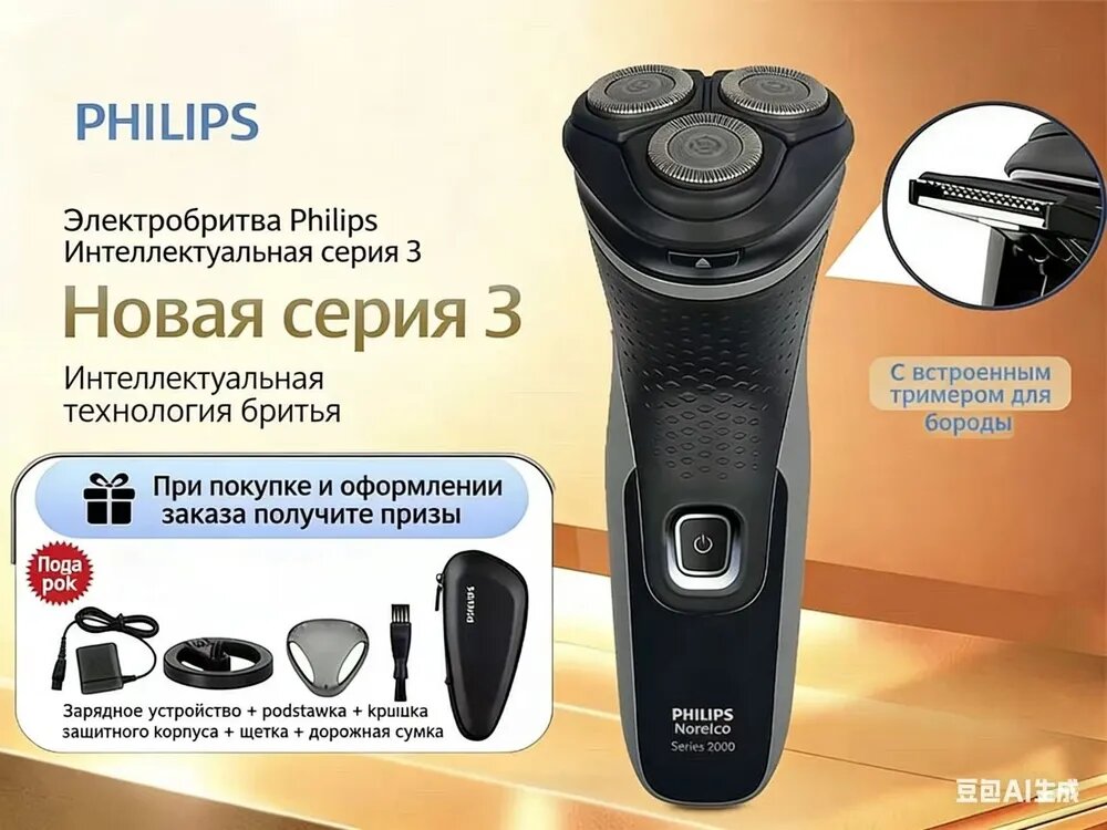 Электробритва Norelco 2600 Серия X3052, синий, серый