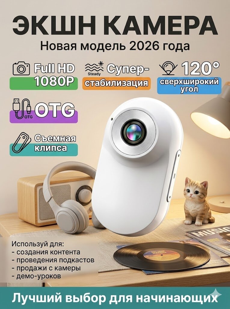 Камера для съемки видео блога, портативная, 1080P