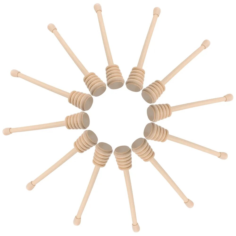 Палочки Для Меда Из Дерева, 12 Штук, Для Смешивания И Подачи Меда, Идеально Подходят Для Кафе И Ресторанов