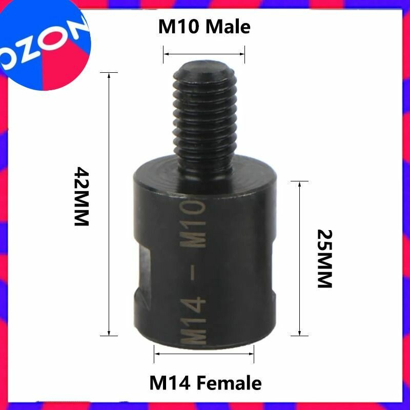 Переходник адаптер с М14 на М10 для ушм болгарки на рабочий шпиндель