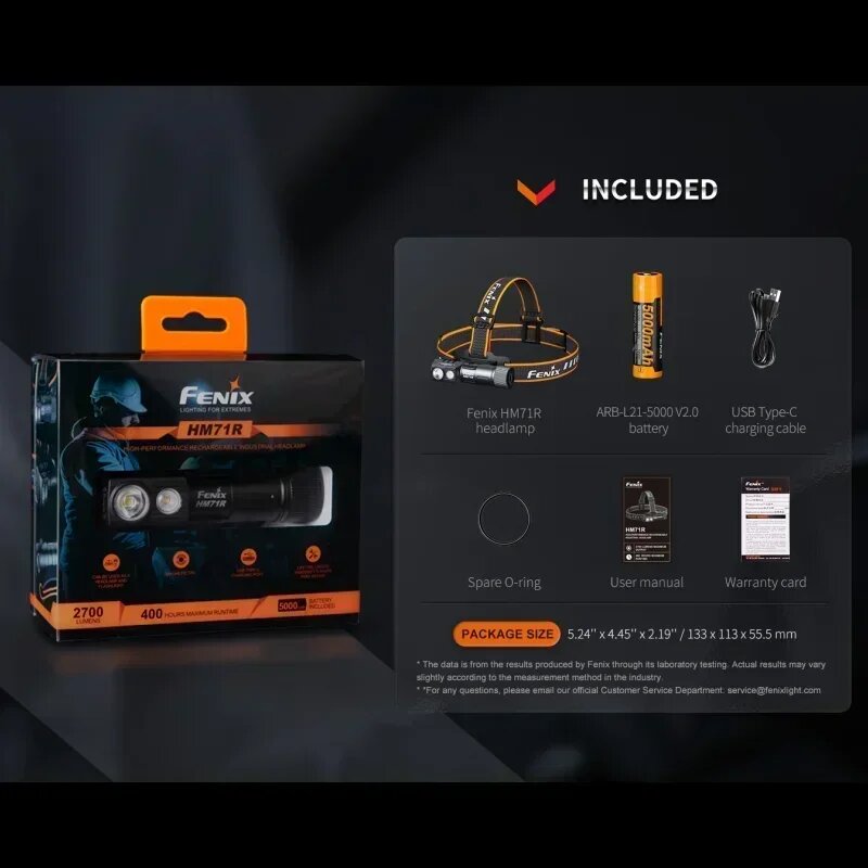 Перезаряжаемый налобный фонарь Fenix HM71R 2700 люмен