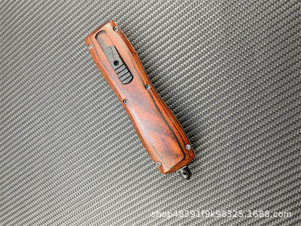 Карманный нож Microtech Benchmade Butterfly 3300 для активного отдыха, высокой твердости, многофункциональный, с рукоятью из массива дерева и аксессуарами.