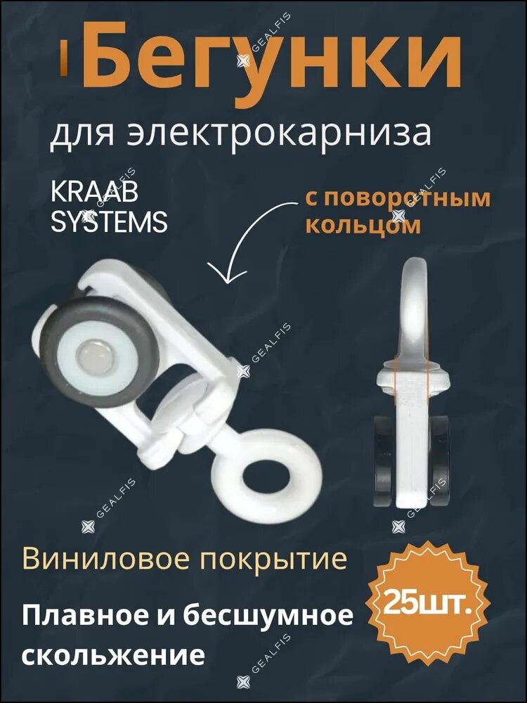 25 штук карнизов для штор, крючки для контуров KRAAB SYSTEMS, виниловое покрытие для электрических карнизов