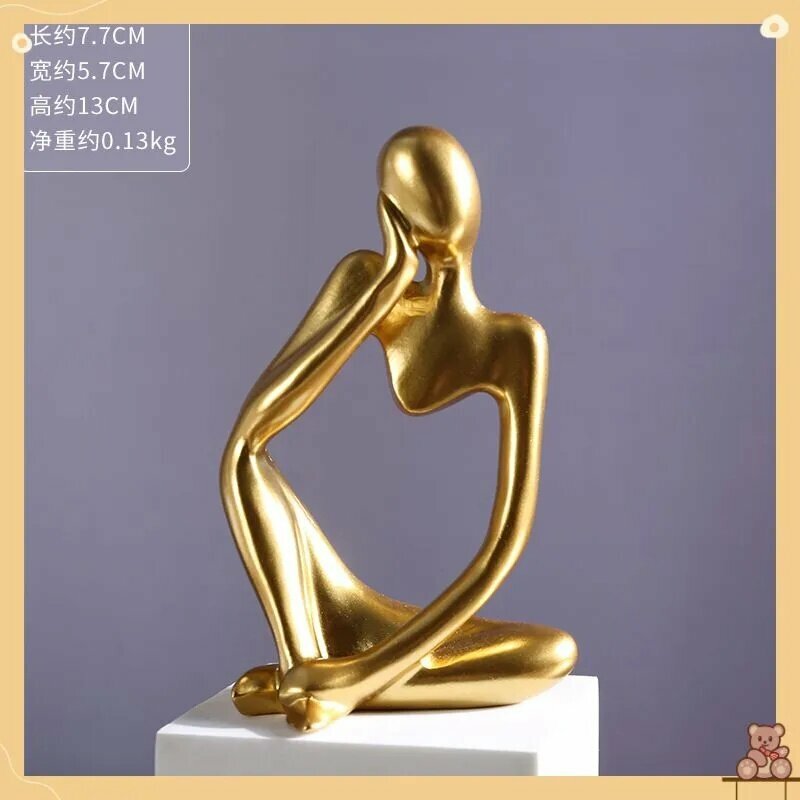 Realtik Фигурка декоративная Золотая Правильная Мысль, высота 13 см