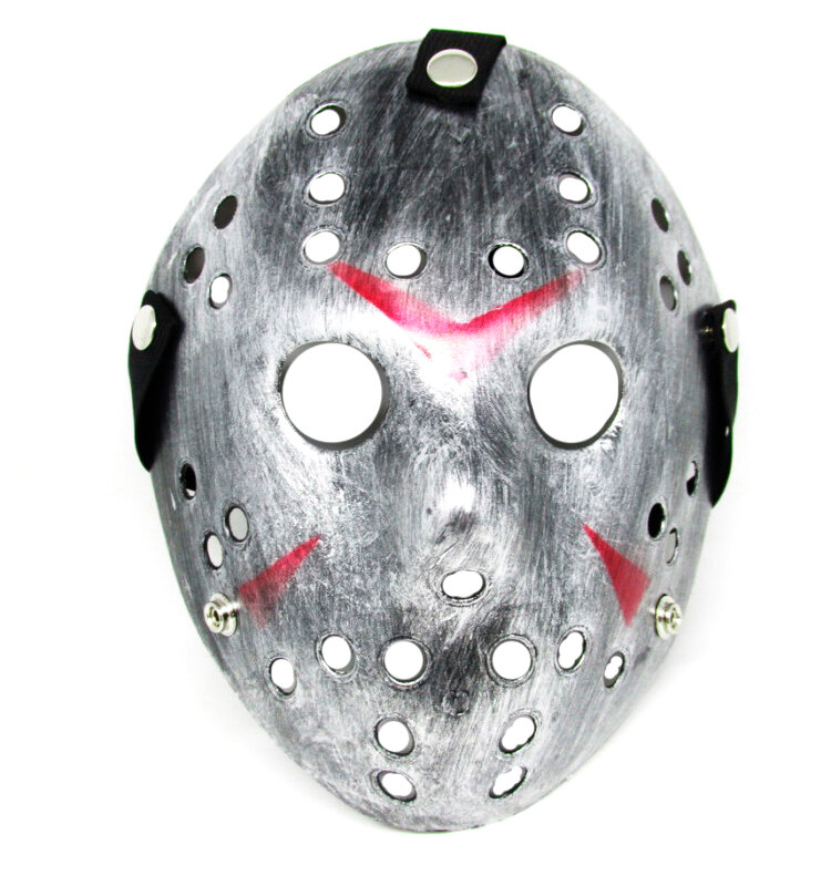 Маска хоккеиста Джейсона Вурхиза серебряная пластик, без размера