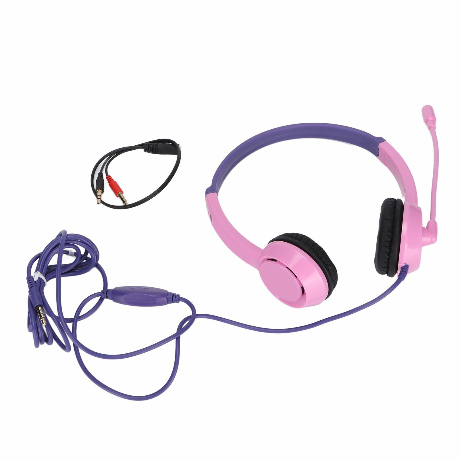 DT326 детские наушники, 85 дБ, 3.5 мм, розовый/фиолетовый, школа