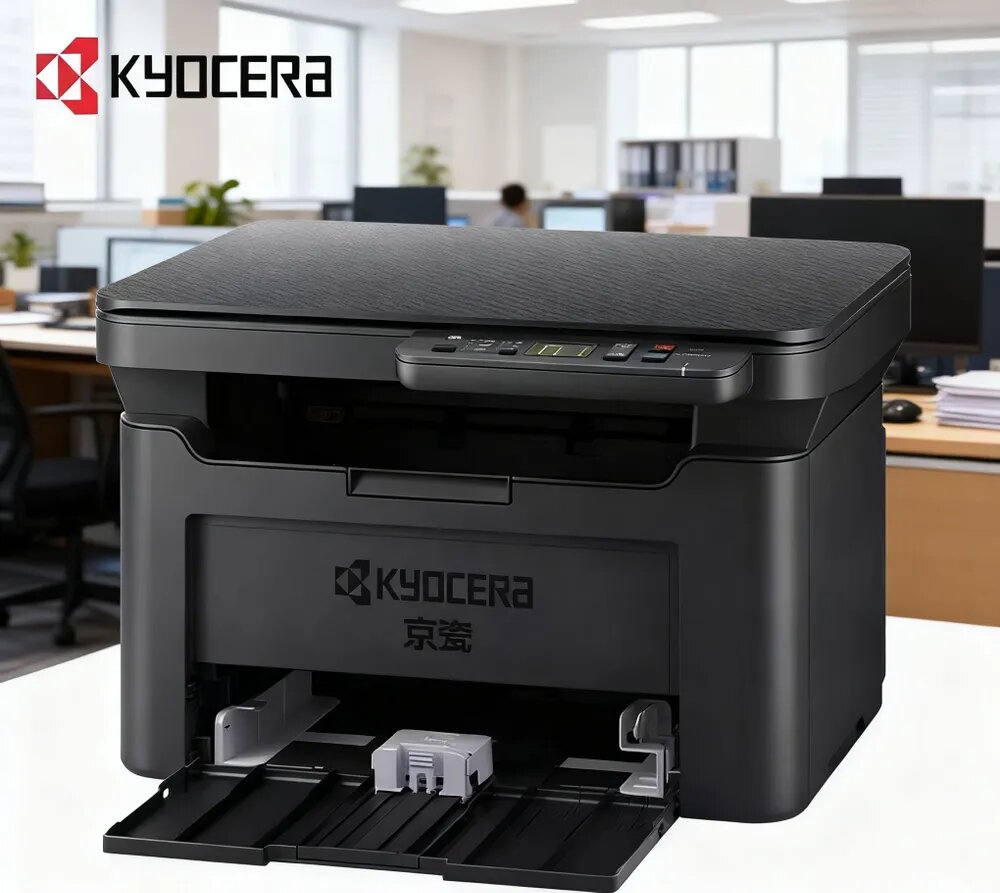 МФУ Kyocera MA2000 лазерный, черно-белый, формат A4, для офиса, черный матовый