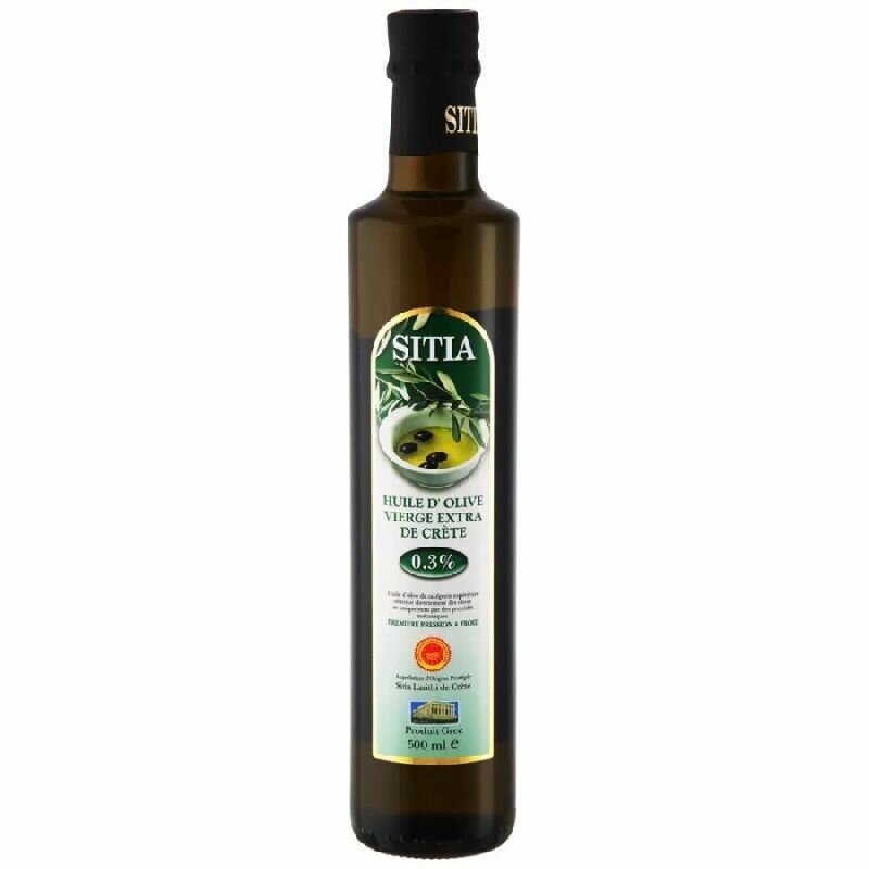 Масло SITIA оливковое E.V. кислотность 0,3% /стекло/ 500мл