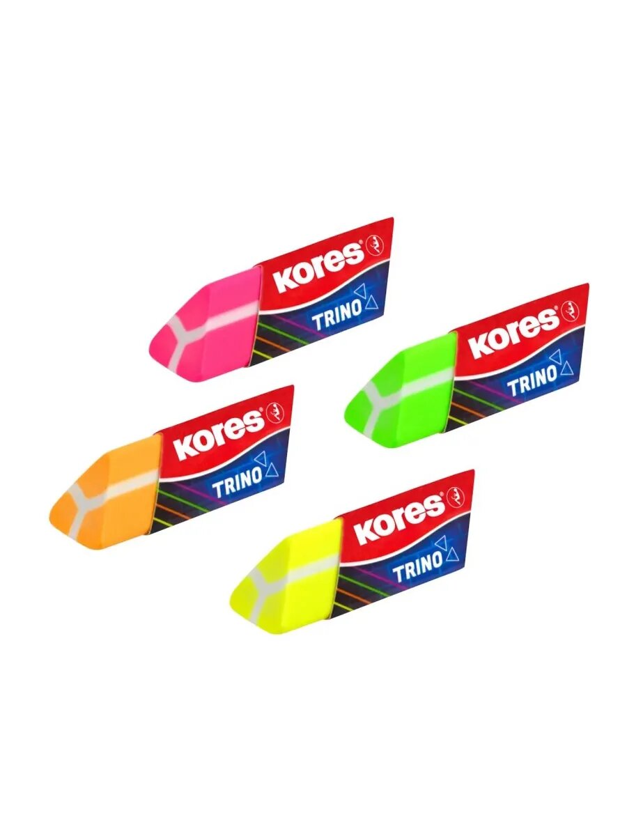 Неоновый треугольный ластик в дисплей-боксе