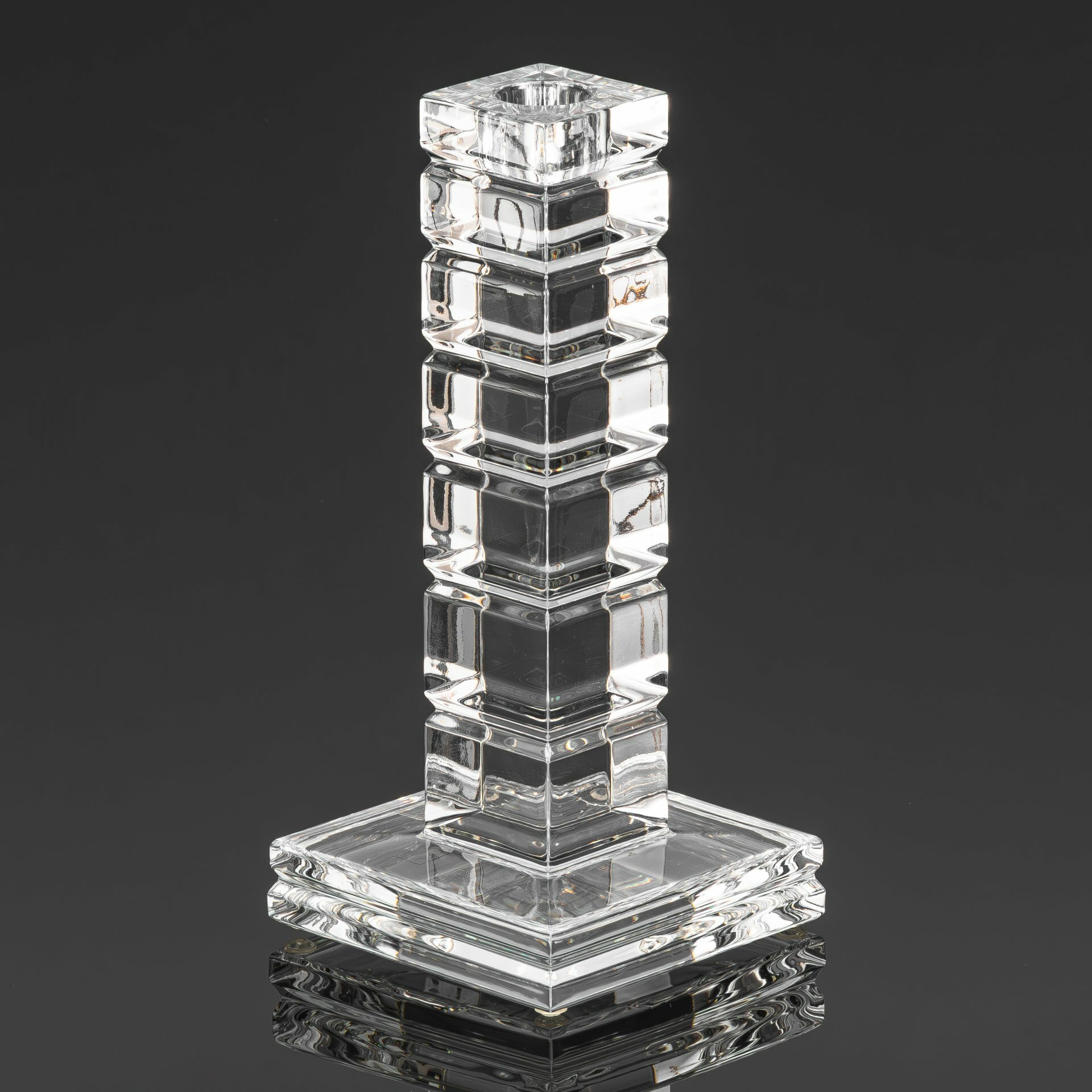 Подсвечник "Adiante" в кубическом стиле, дизайнер Jean Sala, хрусталь, Saint Louis, Франция