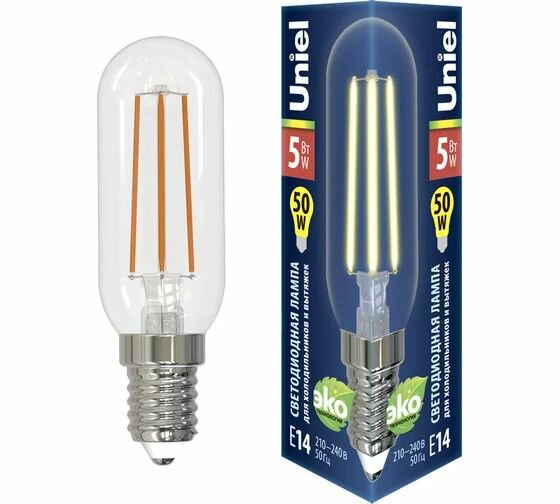 Светодиодная лампа для холодильников и вытяжки Uniel LED-Y25-5W/3000K/E14/CL