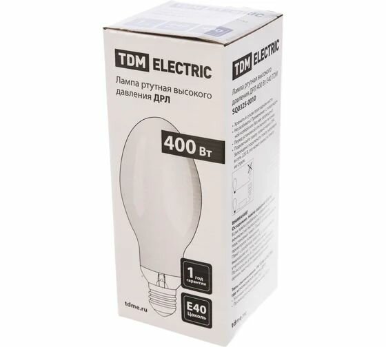 Ртутная лампа высокого давления TDM ELECTRIC ДРЛ 400 Вт Е40