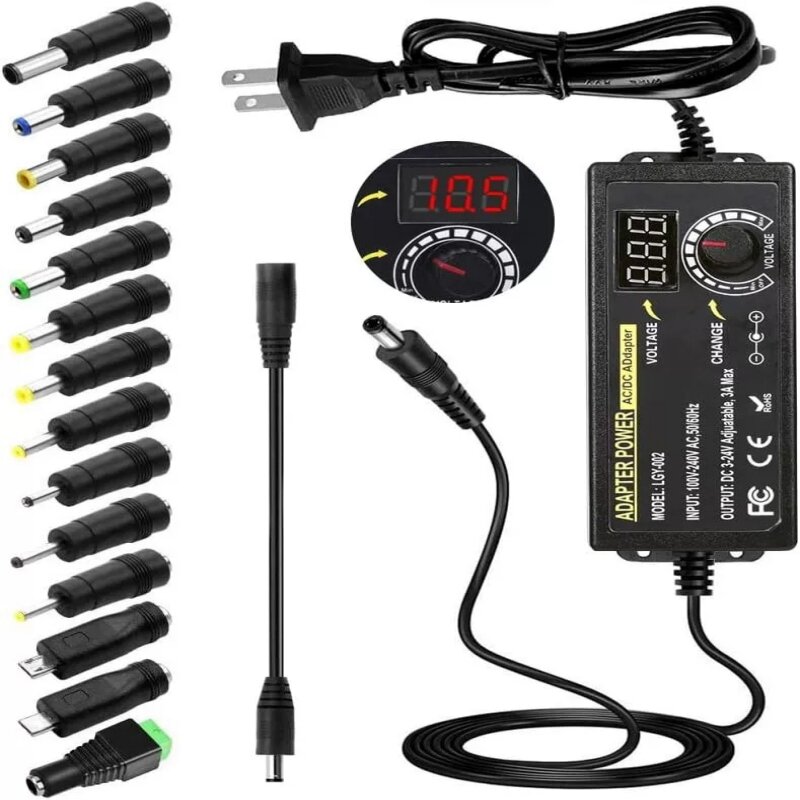 Блок питания, 72Вт, 14 адаптеров, LCD-дисплей, защита от перегрузки