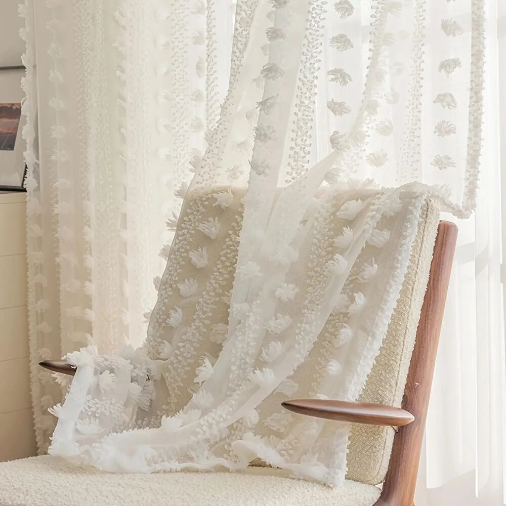 IKEA Тюль на завязках 140x245 см 1 шт принцесса белый
