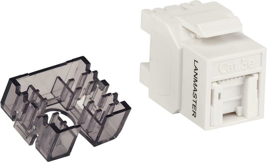 Модуль информационный Lanmaster Keystone, RJ45, категория 5E, белый (LAN-OK45U5E/180R-WH)