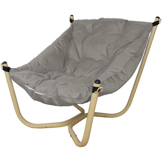 Кресло M-group ЧИЛ, бежевое основание, серая подушка, шт