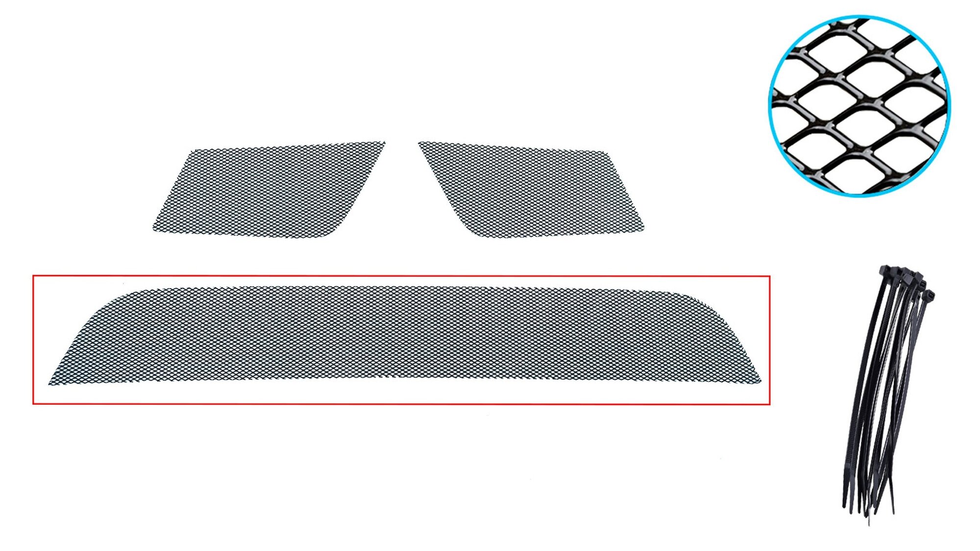 Защитная сетка радиатора для MITSUBISHI L200 2006-2010 (IV), низ, 1шт