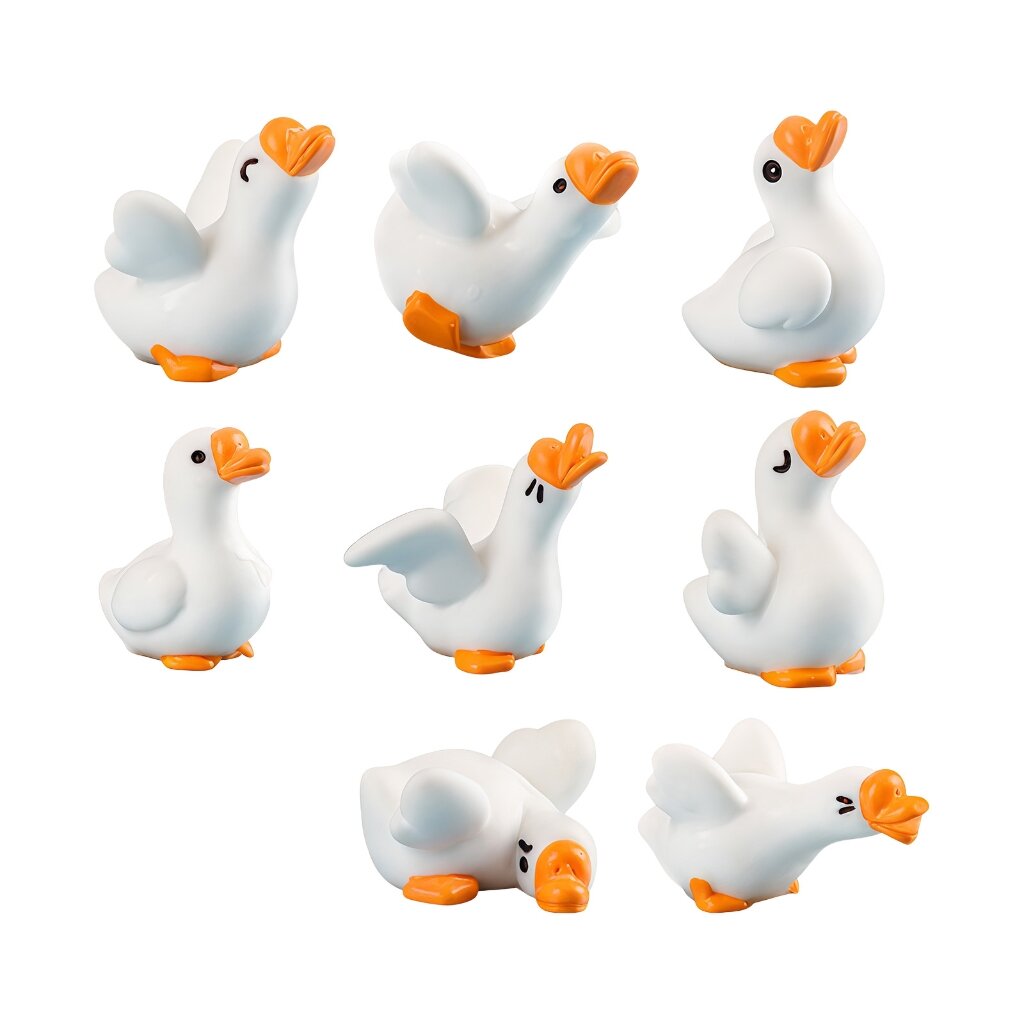 Миниатюрные статуэтки гусей из смолы, Декоративные Украшения для Домашнего декора, Офисных столов и Садовых растений в горшках, Поделки