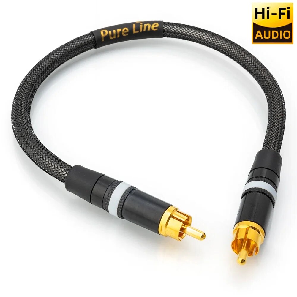 Аудиокабель RCA 1M, серебряное покрытие, 75 Ом